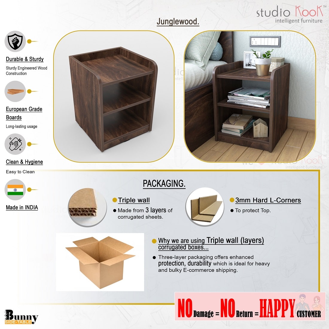 Bunny Side Table | Bedside Table – StudioKook