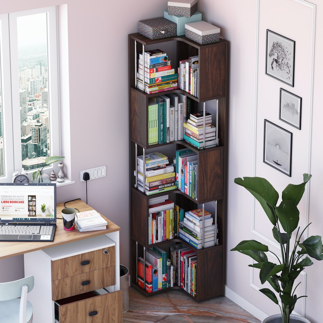 Vista Corner Bookshelf / Bookcase – StudioKook