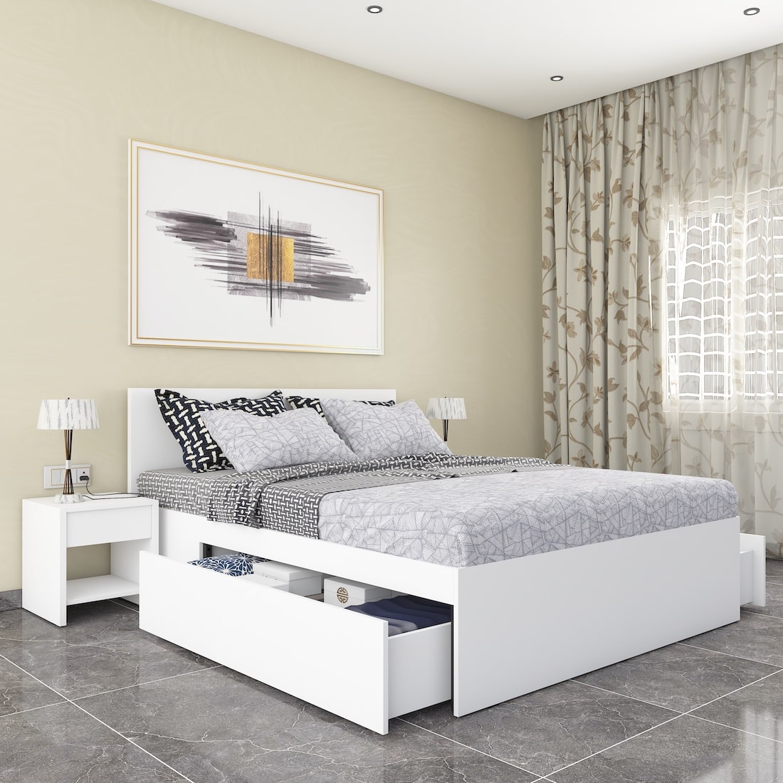 Aztec Queen Bed with 2 Drawers – StudioKook