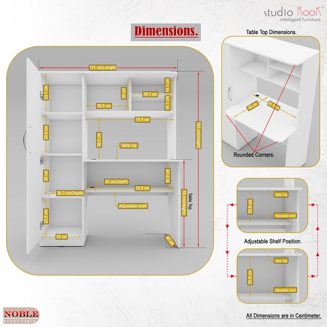 Noble Study Table | Computer Table – StudioKook