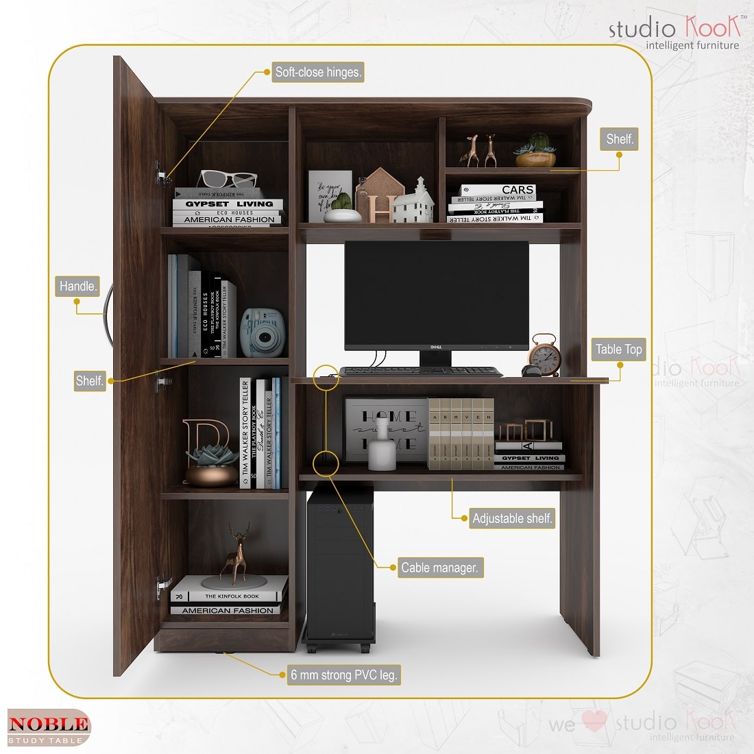 Noble Study Table | Computer Table – StudioKook