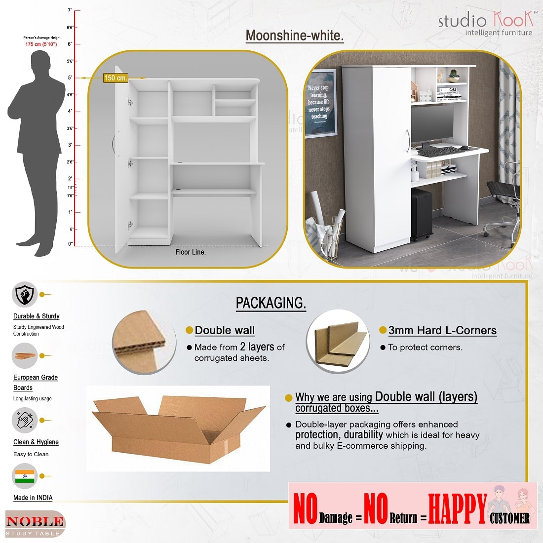 Noble Study Table | Computer Table – StudioKook