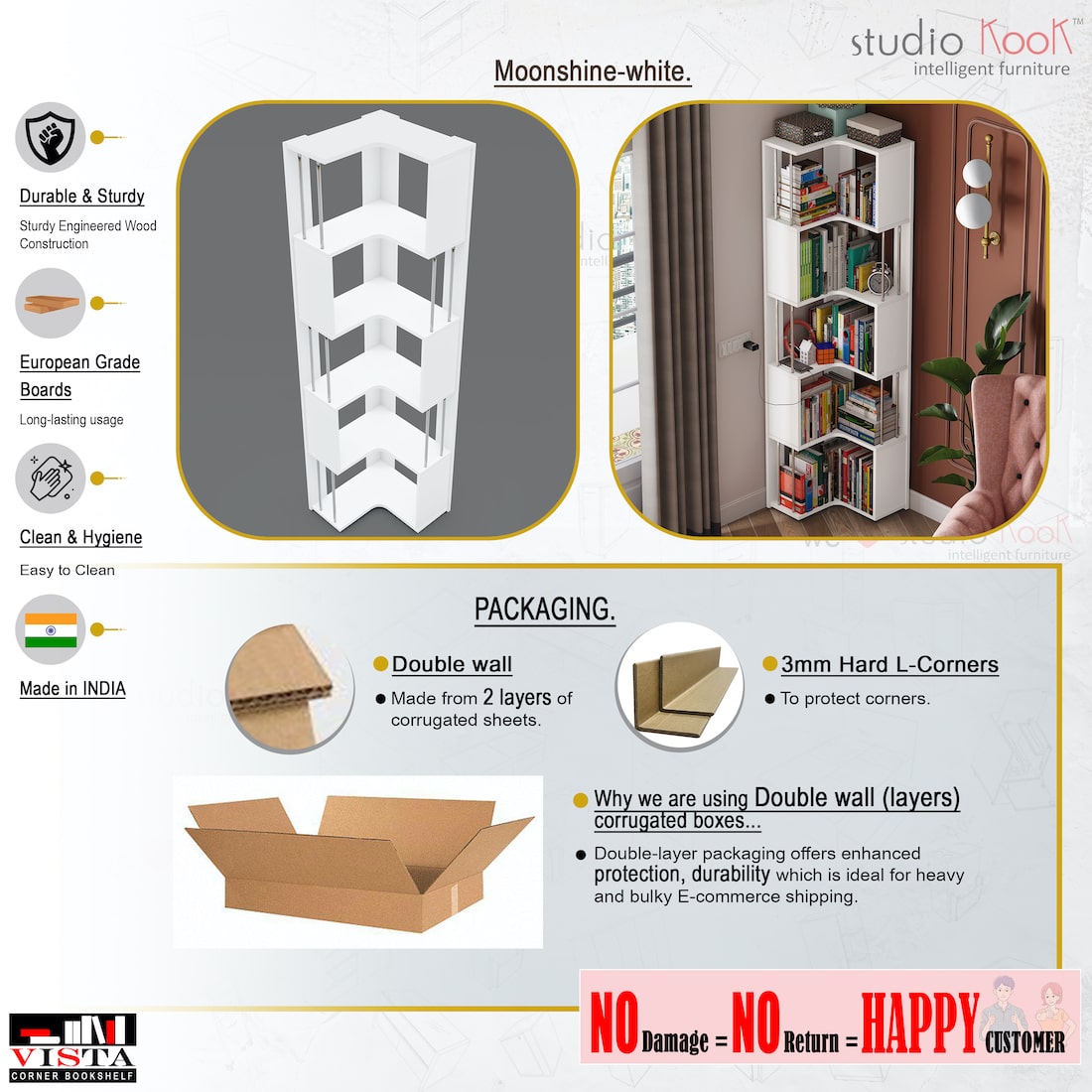Vista Corner Bookshelf / Bookcase – StudioKook